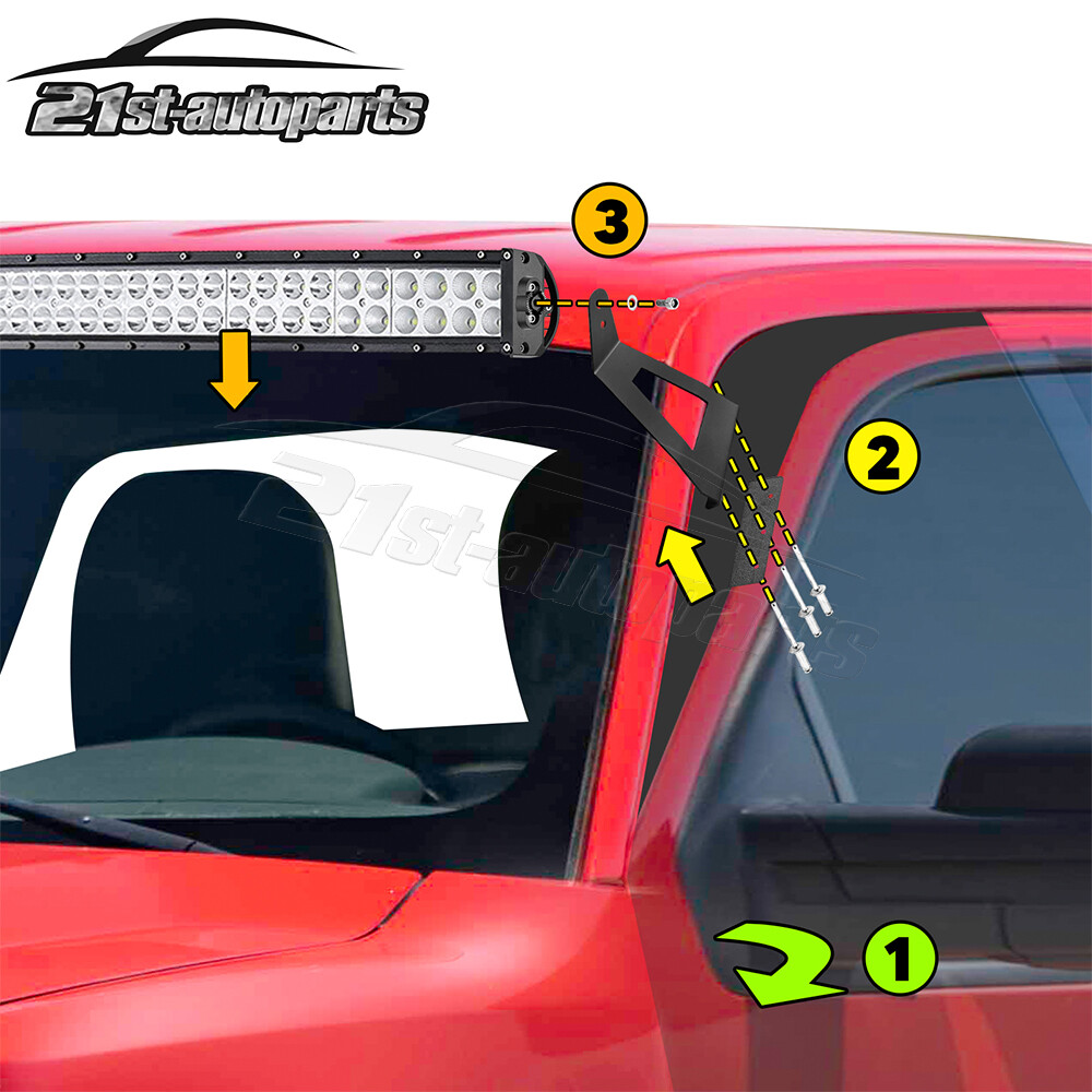For Ford F150 SVT Raptor 52" Curved LED Light Bar Roof Mount Bracket ...