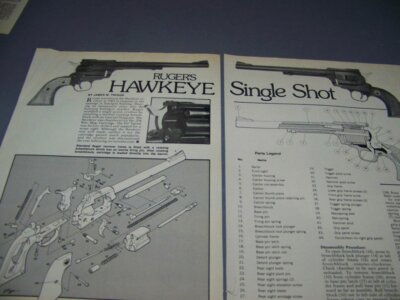 HISTORY: RUGER .256 HAWKEYE SINGLE SHOT PISTOL..TAKEDOWN/EXPLODED VIEW ...