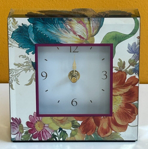 MacKenzie-Childs 45109-005 Flower Market Reflections Desk Clock, Hand ...