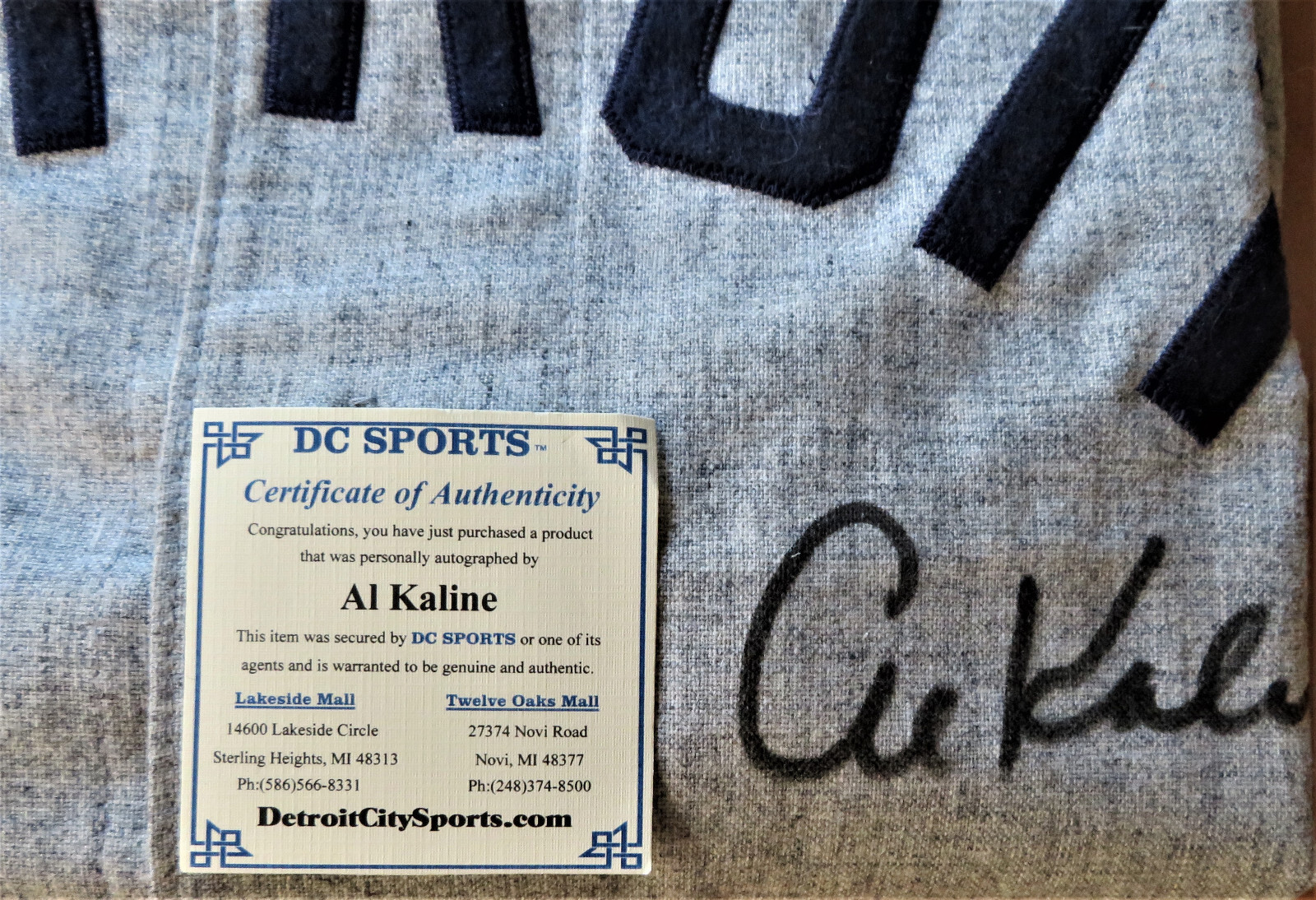 Al Kaline # 6 signed Detroit Tigers 1968 Style Wool M&N Cooperstown ...