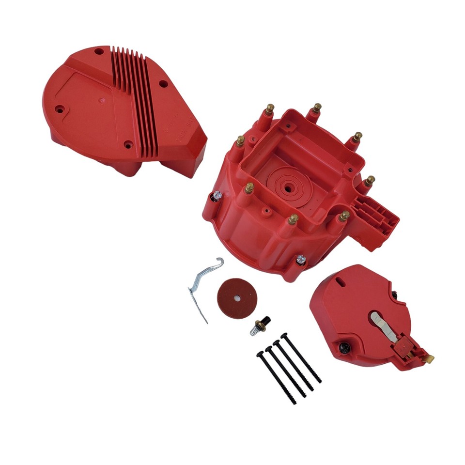Chevy GM Red HEI Large Distributor Cap Rotor Kit SBC BBC 305 327 350 ...