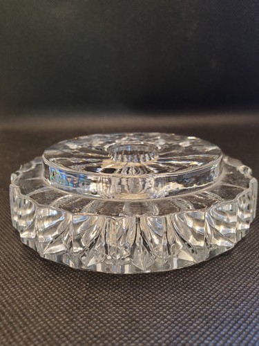 Block Lead Crystal Taper Candle Holder Round Starburst Signed ...