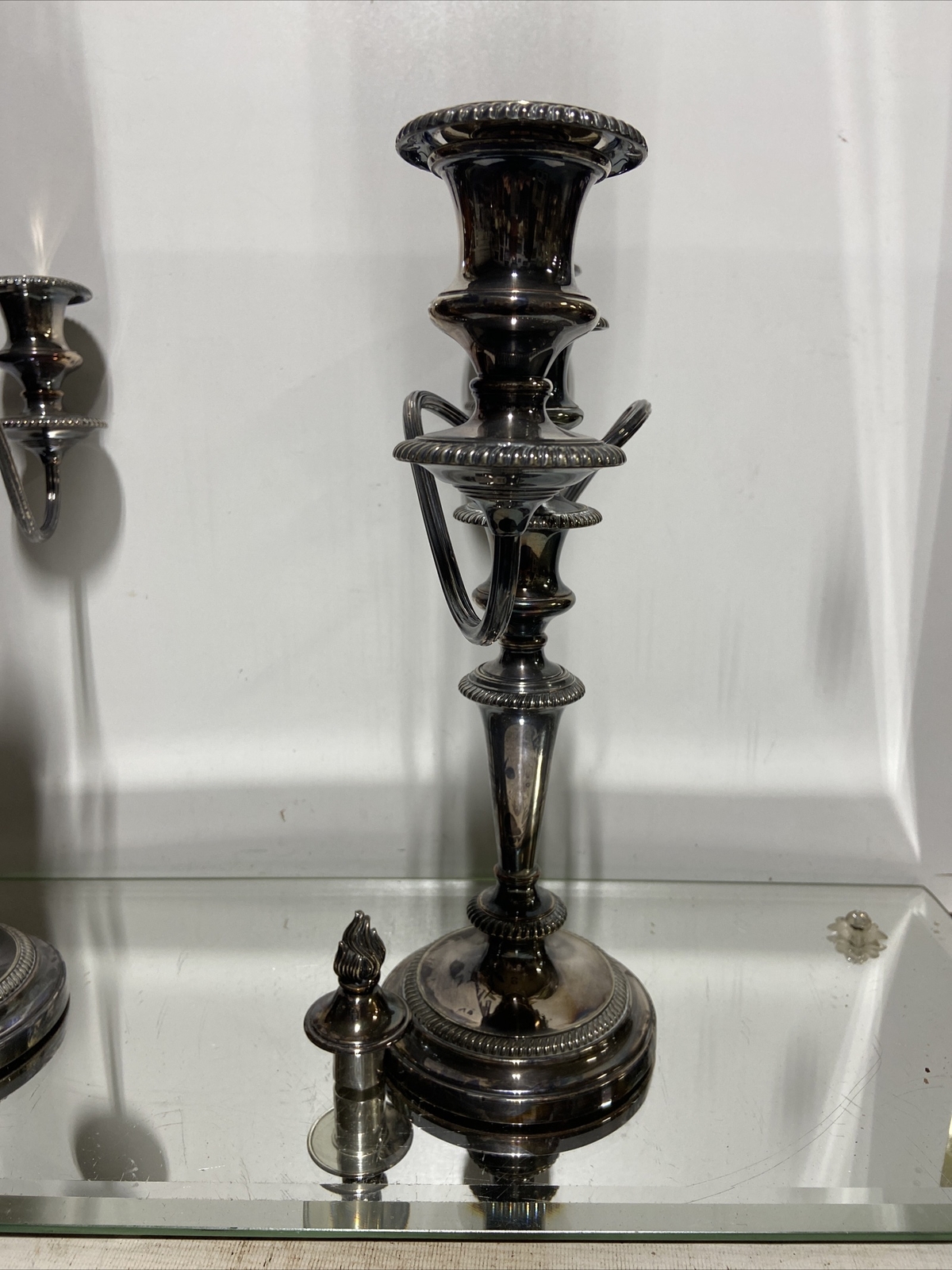 Pair of VTG. Birks Regency Silver Plate Tall Three-lite Flame ...