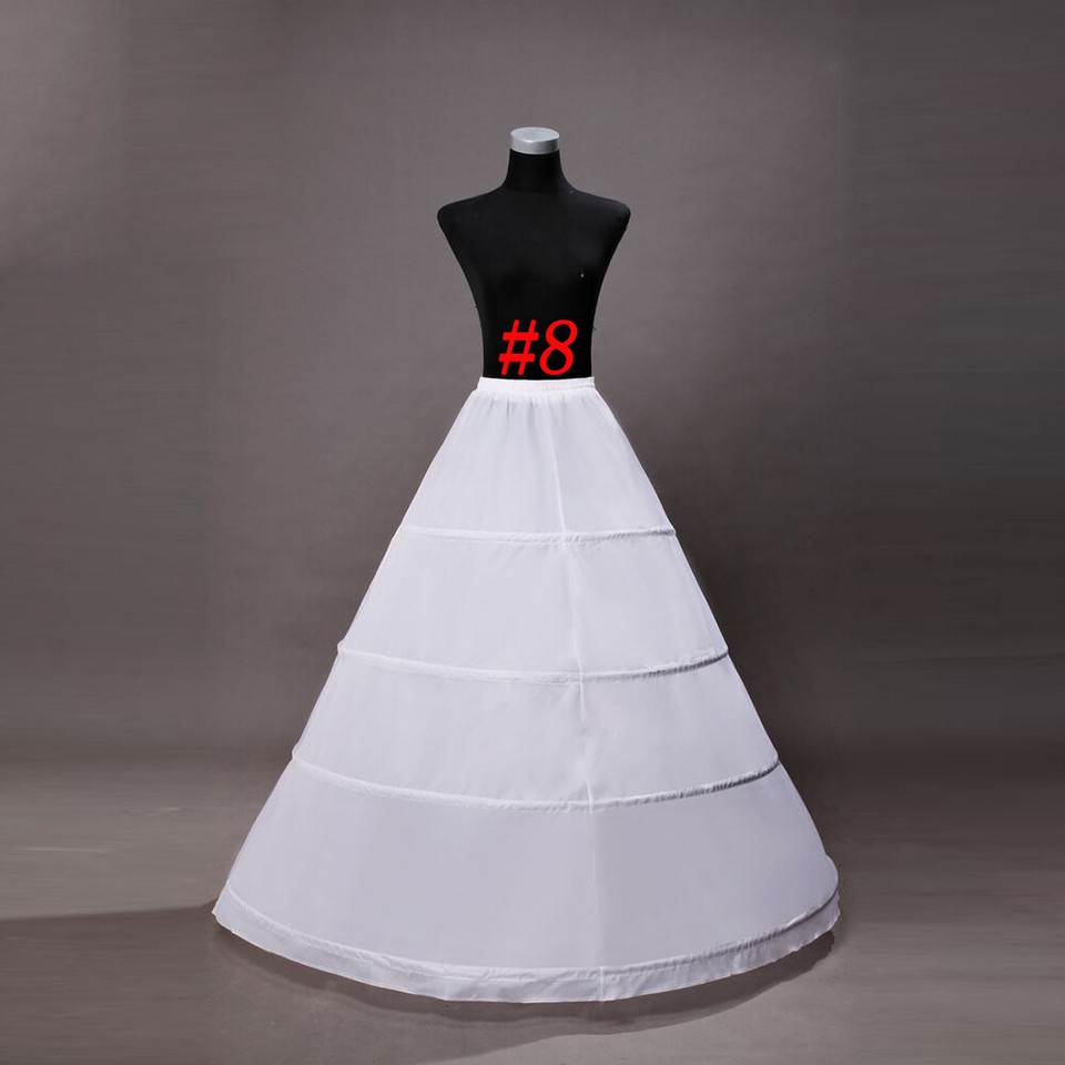 Women's White Bridal Petticoat Hoop Skirt,Wedding Crinoline Slip Gown ...