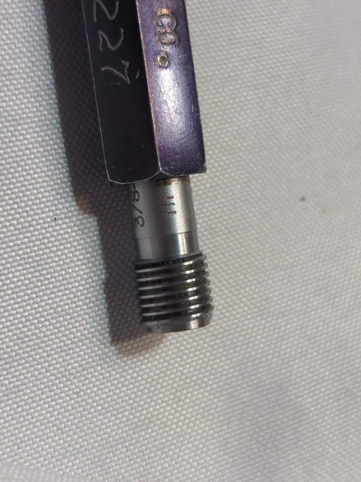 Micro 3/8 24 UNJF 3B THREAD PLUG GAGE GO NO GO P.D.'S = .3479 & .3516 ...
