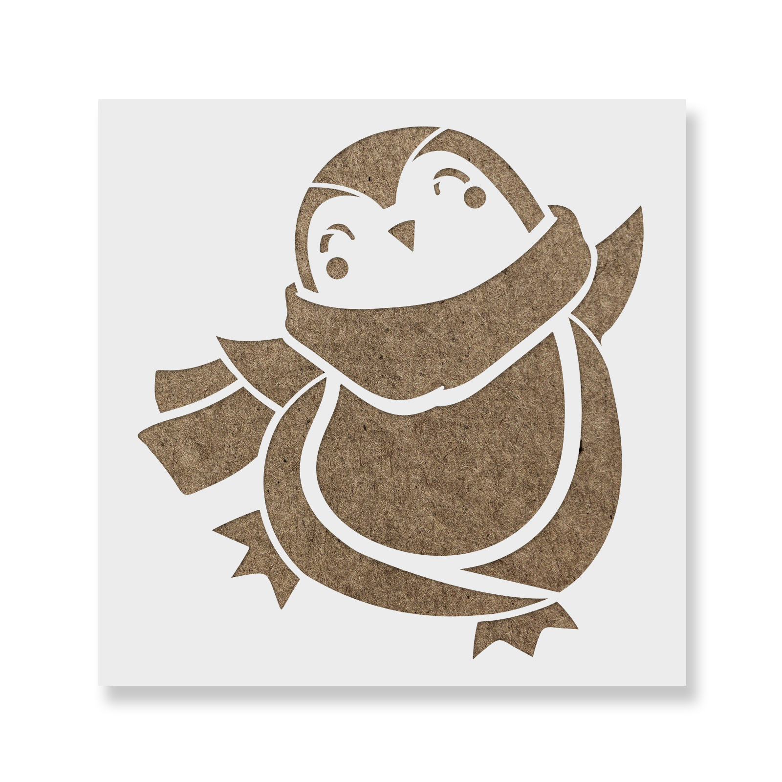 Happy Penguin With Scarf Stencil - Reusable Mylar Stencils for Painting ...