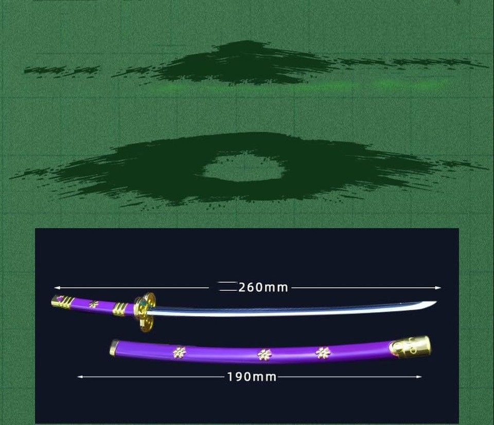 Zoro Swords Roronoa Zoro Katana Swords Cosplay 9.84 Inches Original ...