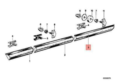 BMW E21 315 316 318 318I 320 320I MOULDING FENDER REAR LH 51131831473 ...