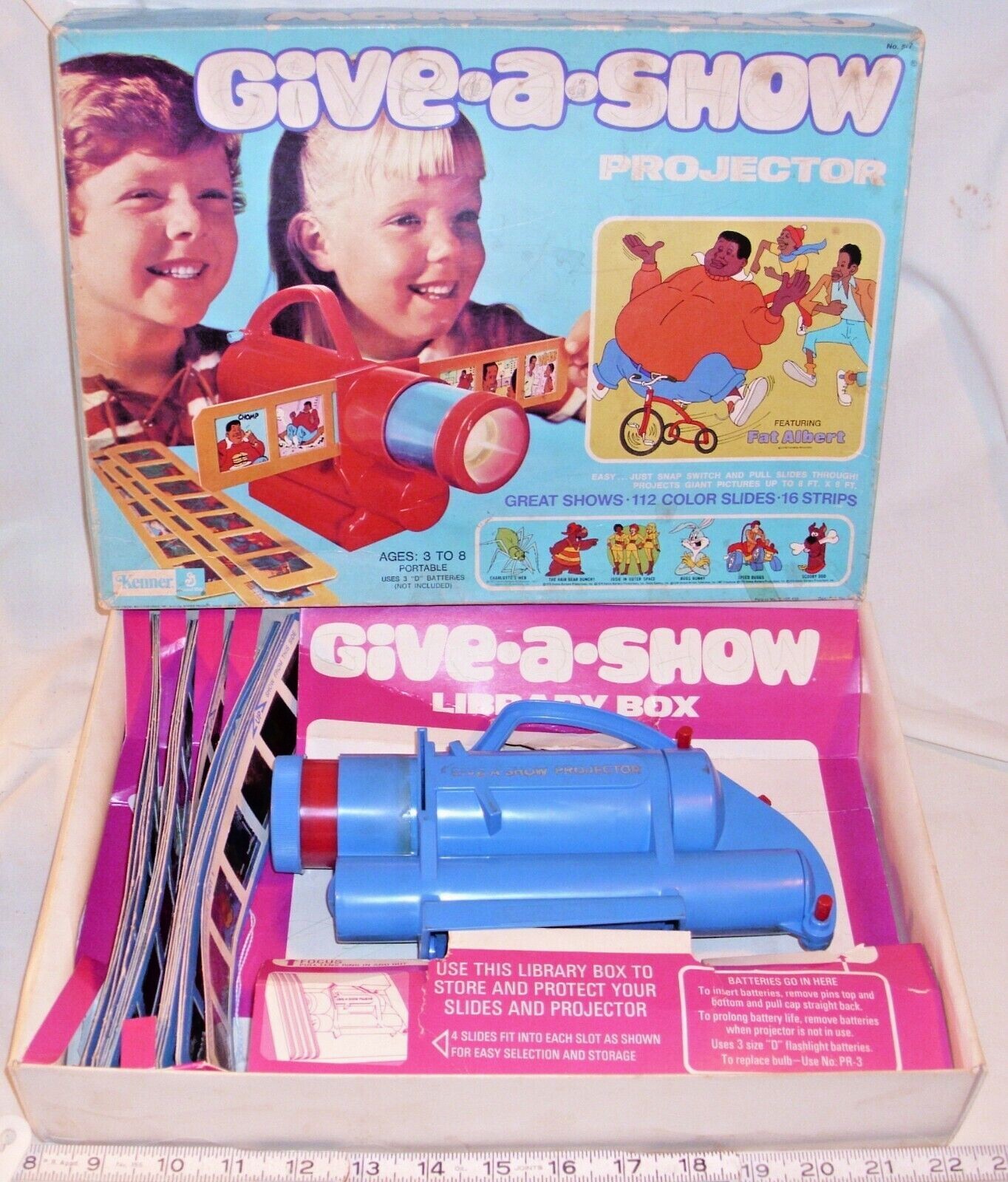 KENNER GIVE A SHOW PROJECTOR TOY PLAYSET 1974 BOXED WORKS FAT ALBERT ...