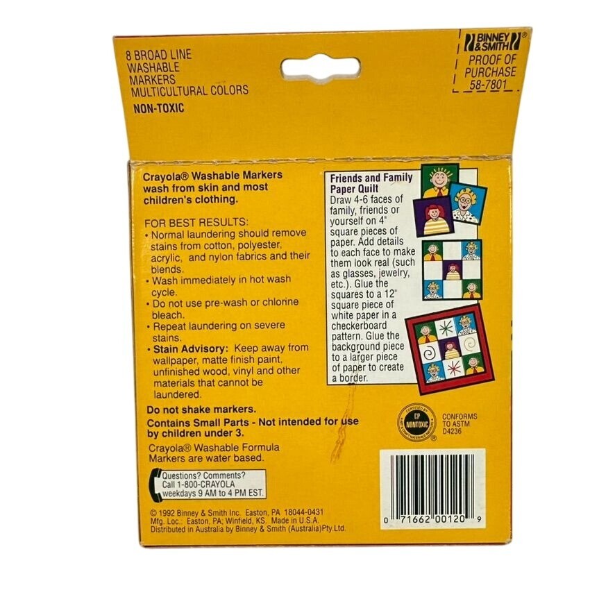 Vintage Crayola MULTICULTURAL Washable Markers Set 8 Count 1992 | eBay