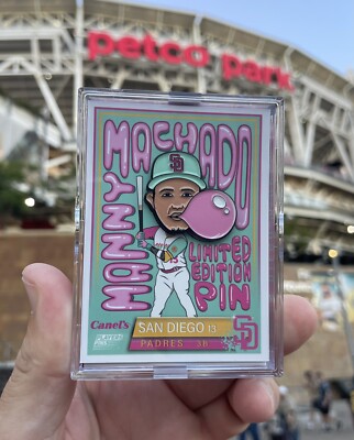 🟫🟨 San Diego Padres Manny Machado Collectible Pin on Card Bubblegum ...
