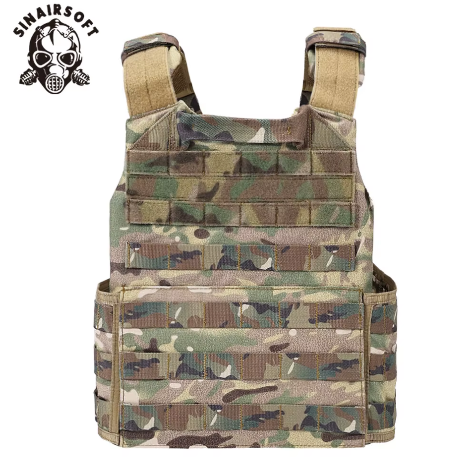 Tactical Nylon Vest with Quick Release Security Molle Multi-Camo Plate ...