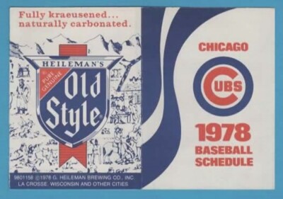 MLB BASEBALL 1978 CHICAGO CUBS pocket schedule OLD STYLE | eBay