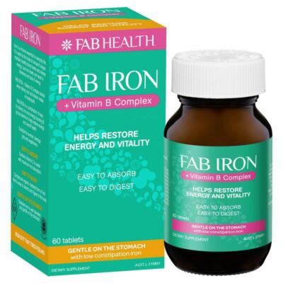 Fab Iron + Vitamin B Complx 60 Tablets | eBay Australia