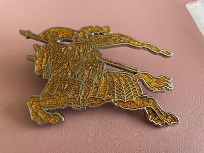 Large Pin Collectable Special Medieval Knight Pin gold with sparkle | eBay