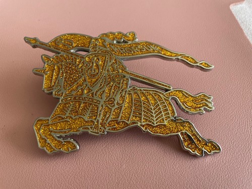 Large Pin Collectable Special Medieval Knight Pin gold with sparkle | eBay