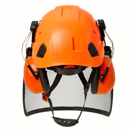 Forestry Safety Helmet with Face Shield and Earmuffs Felled Chainsaw ...