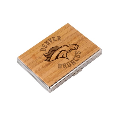 Denver Broncos Logo Cigarette Case Bamboo Wooden Metal Wallet Holder | eBay
