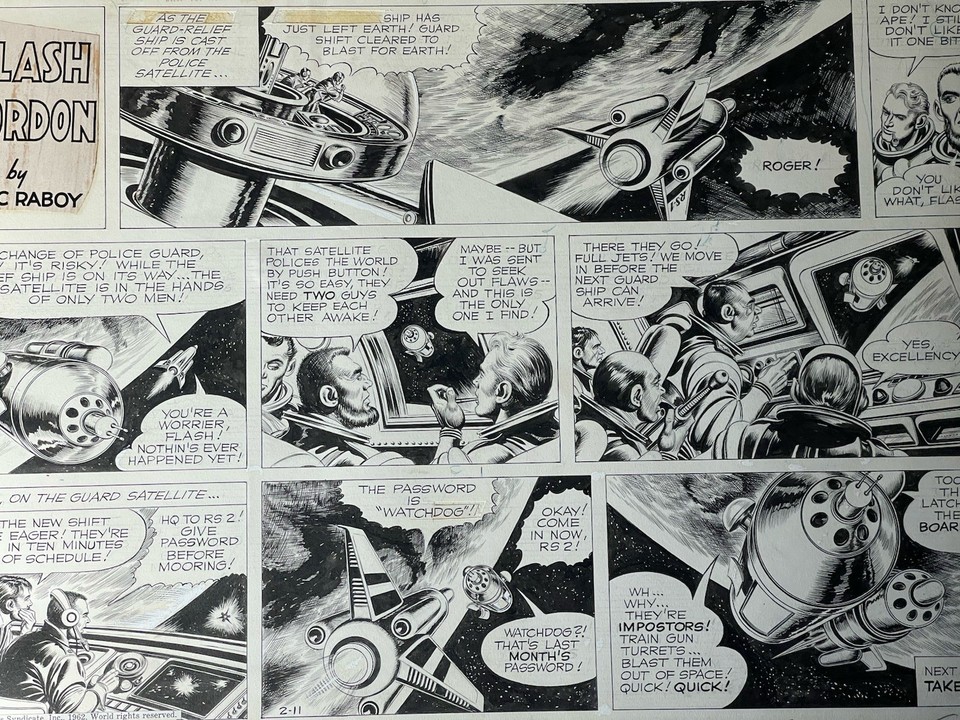 Mac Raboy Flash Gordon Sunday Comic Strip Original Art 2-11-62 (King ...