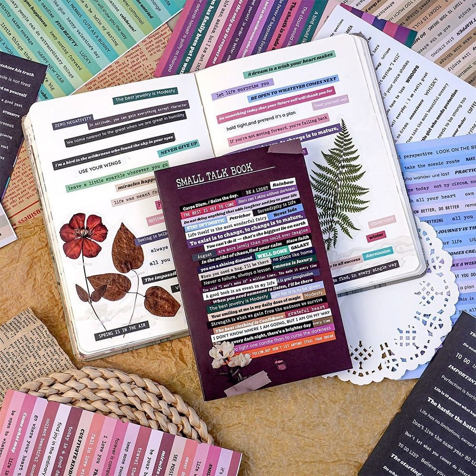 60pcs Colorful Small Talk Stickers Small Size Sentiment Sticker DIY ...