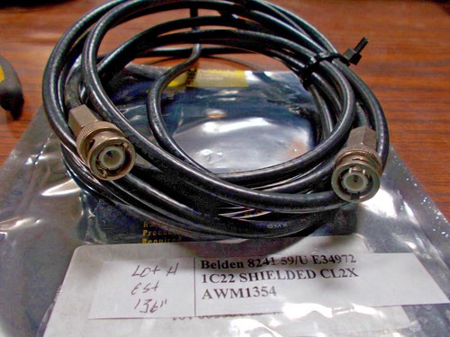 Lot BELDEN 8241 59/U CABLE EST. 136" AWM 1354 SHIELDED E34972, 50 OHM ...