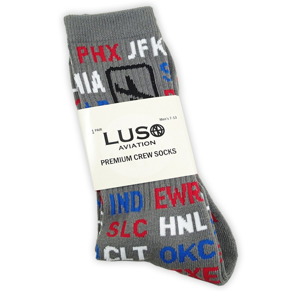 Aviation-Themed Premium Crew Socks - USA Airport Codes - Luso Aviation ...