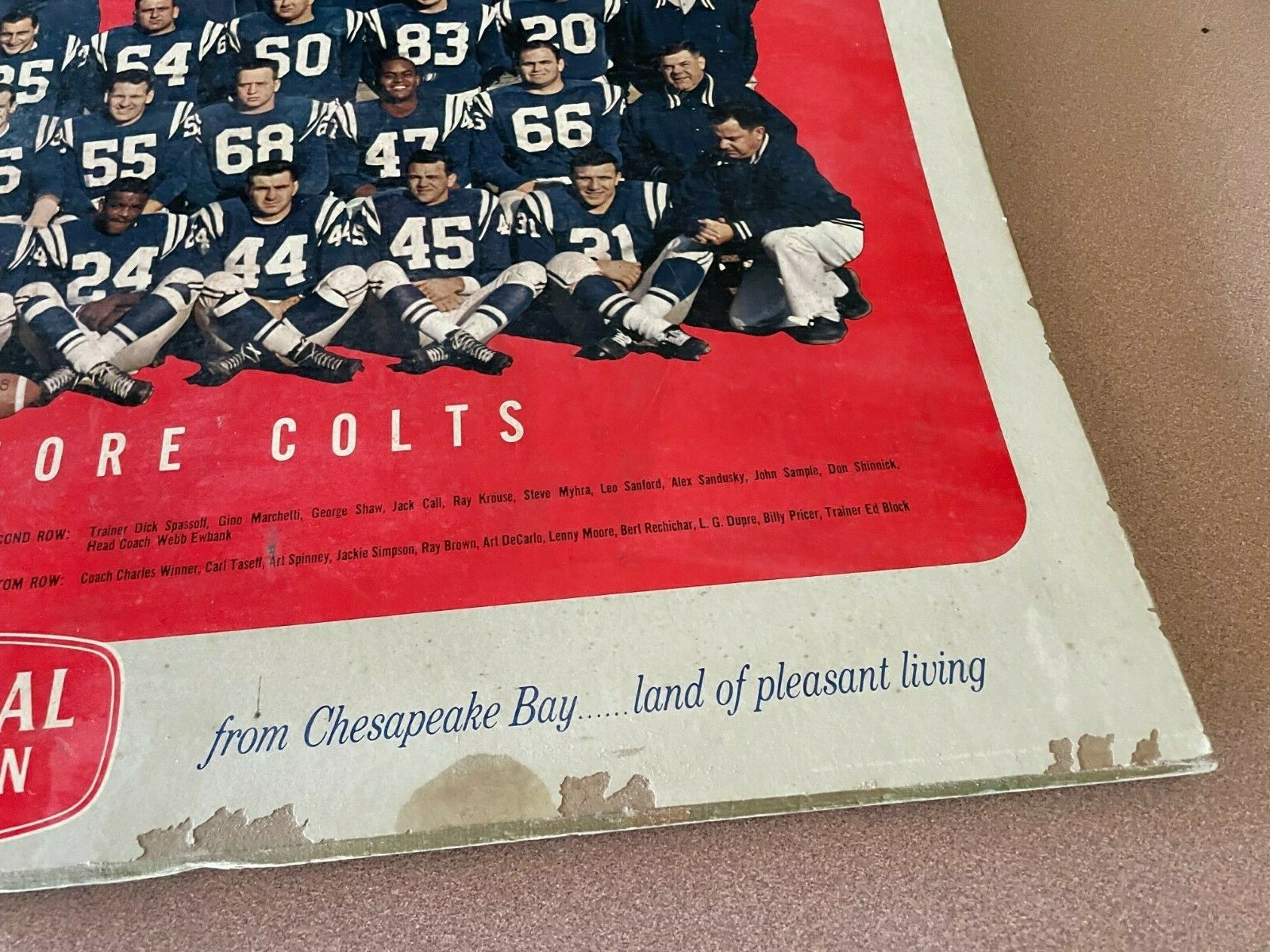 1958 Baltimore Colts Bohemian Beer Sign- ( stand up )- large 18 3/4" x ...