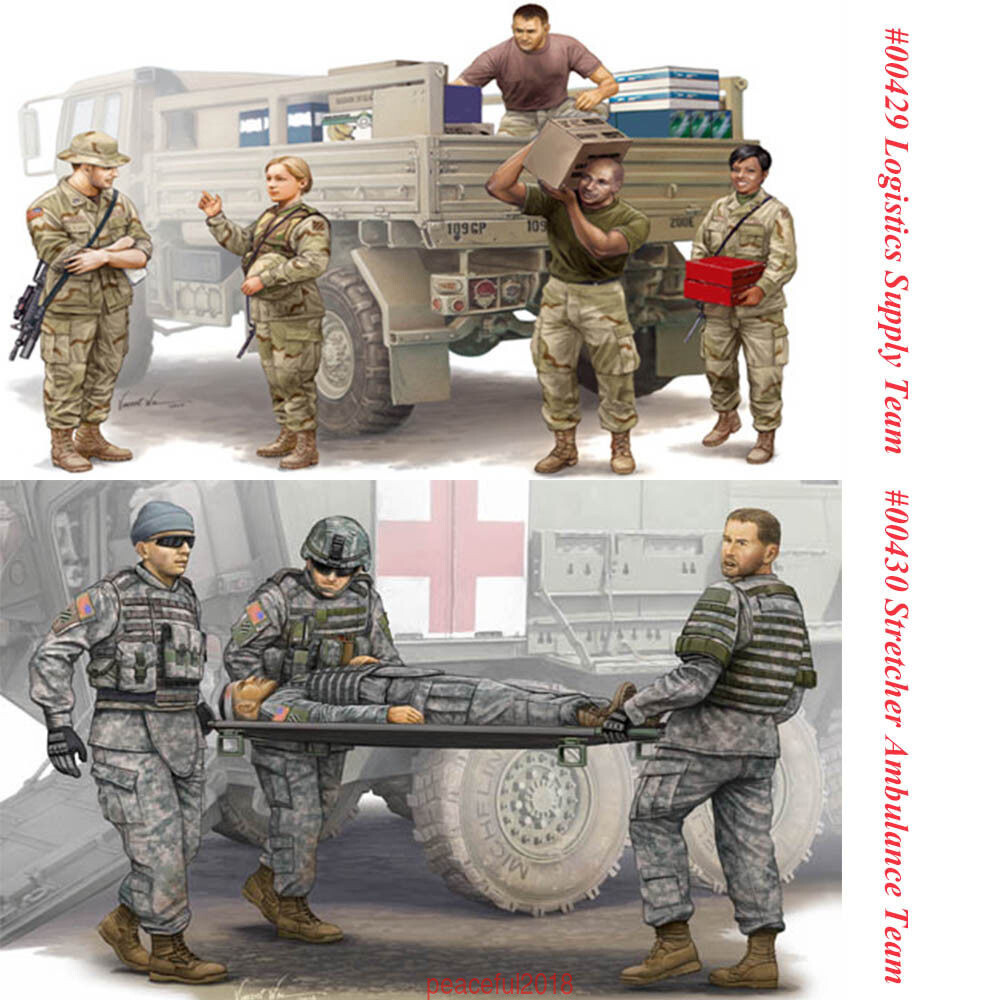 Trumpeter US Logistics Supply/Stretcher 00429 00430 1/35 Ambulance Team ...