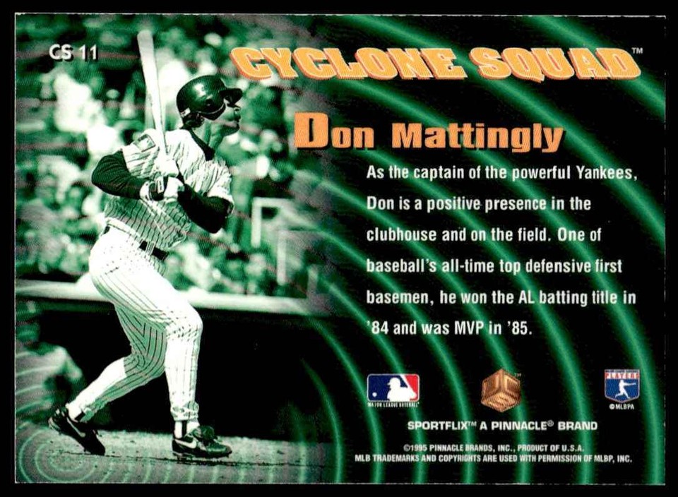 1995 Sportflix UC3 Cyclone Squad Don Mattingly New York Yankees #CS11 | eBay