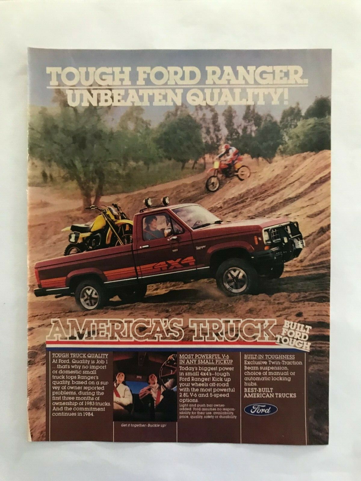 Ford Ranger Vintage 1984 Print Ad | eBay