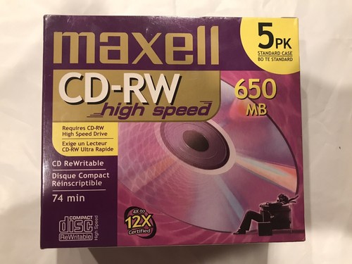 Maxell CD-RW High Speed 5 Pack 650MB 74 Min | eBay