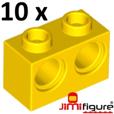 NEW 10 x LEGO Technic Brick 1x2 with 2 Holes Yellow 32000 Genuine Bulk ...
