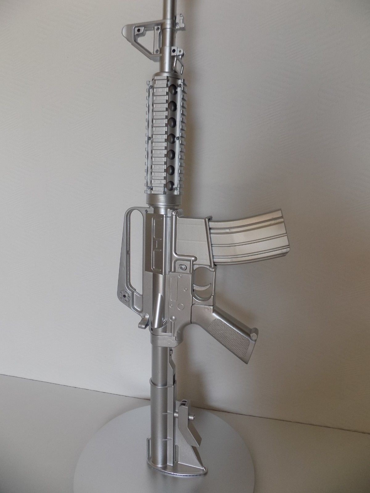 LAMPE DESIGN M4 CHROME (AR15 M16 chevet bureau table lamp light arme ...