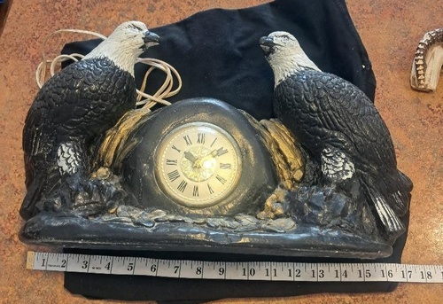 Vintage Crosa Collection Double Eagle Mantel Clock | eBay