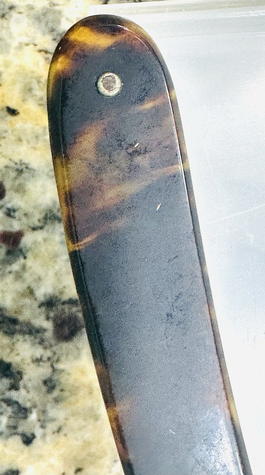 F.W. BACKHAUS OHLIGS-SCLINGEN Antique Straight Razor Tortoise Shell ...