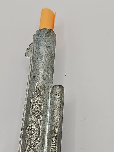 Vtg Gabriel Cap Gun Toy with Fur Cowhide Studded Holster w Silver Tone ...