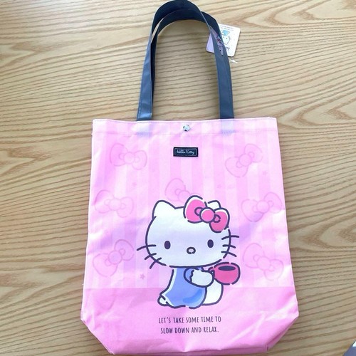 Hello Kitty A4 Tote Bag Pink Character Illustration | eBay