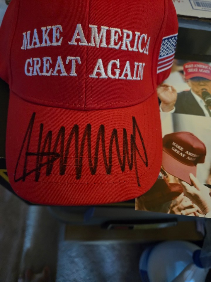 president DONALD TRUMP signed HAT" MAGA" cap RCA COA & hologram+ PHOTOS ...