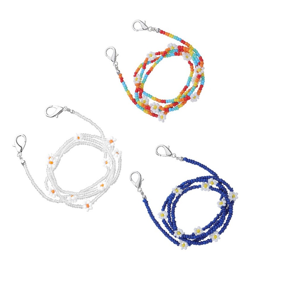 21 Pcs Flower Beads Eyeglass Chains Stylish Daisy Mask Holders ...