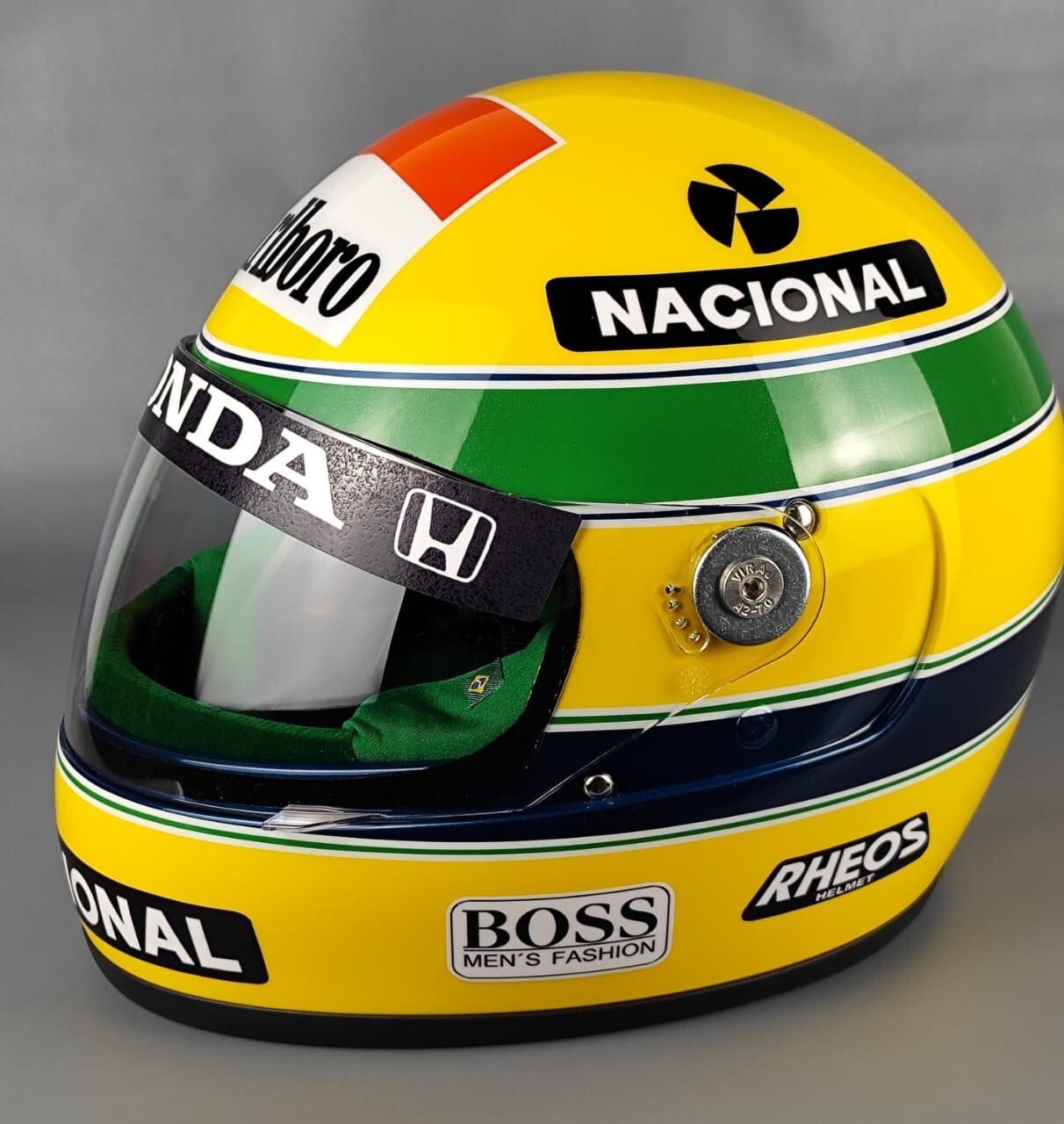 Ayrton Senna 1991 Helmet - 1:1 Scale - Inverted BOSS - GP Brasil (DOT ...