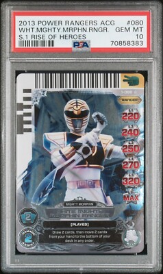 2013 Power Rangers Action Card Game S1 Rise of Heroes White Ranger PSA ...