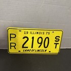 Illinois 1975 Prorate License Plate PR 2190 ST Land Of Lincoln Semi ...