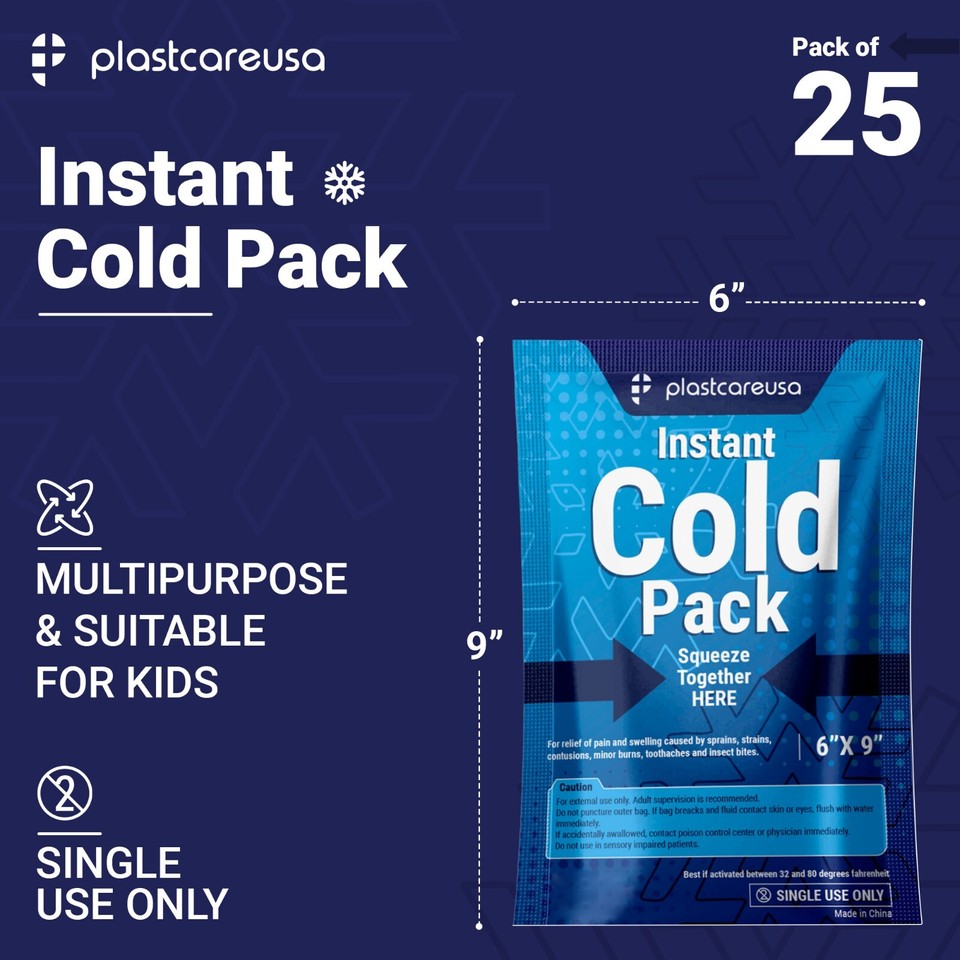 25 6" x 9" Cold Packs Disposable Ice Pack for Injuries Pain Aid | eBay