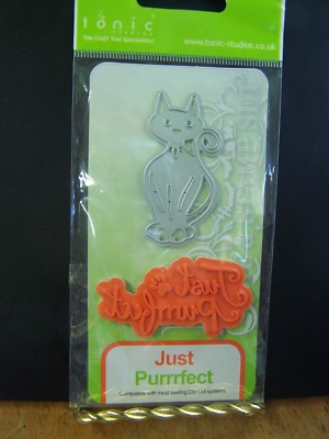 TONIC - JUST PURRFECT CAT STAMP & DIE SET - Great for animal lovers | eBay