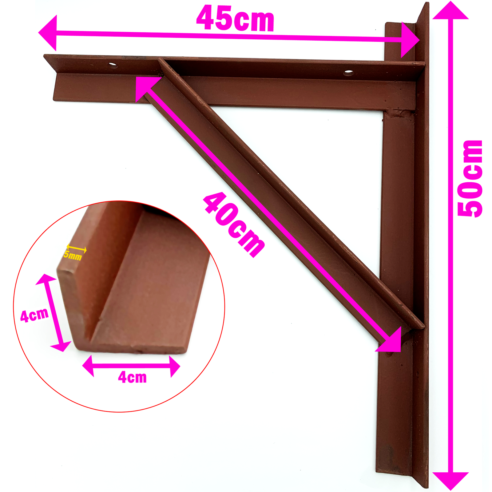 Pair of Heavy Duty Steel Chimney Support Gallow Brackets 50x45x5mm ...