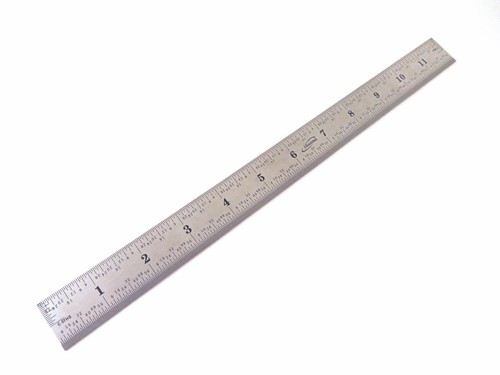Igaging 12" Stainless Steel Machinist 4R Ruler/Rule Scale 1/8, 1/16, 1 ...