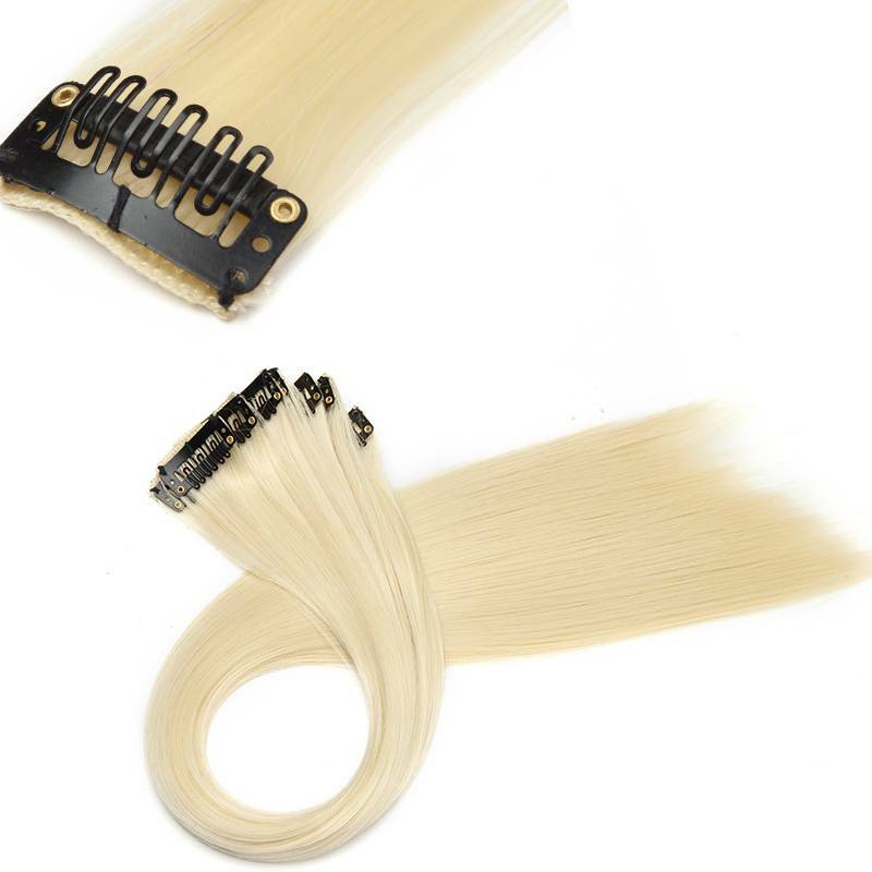 25+Colors Highlight For Human Hair Extension Clip in Piece Real Natural ...