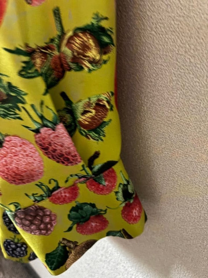 GUCCI Apple Fruit Print Shirt Size L Orange Silk Made in Italy Used ...