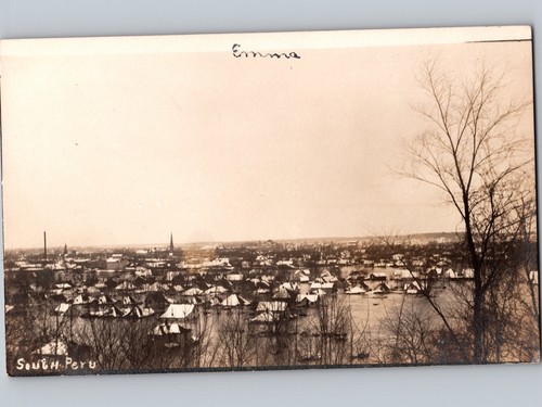 c1910 Birds Eye View South Peru Indiana IN Miami County FLOOD ...