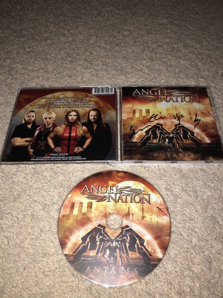 SIGNED Antares By Angel Nation CD Metal Xandria Arven Triosphere ...